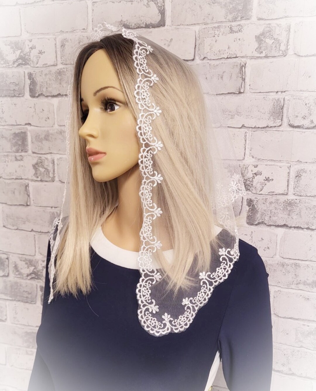 CHURCH MANTILLA - Church Head Covering, Mantilla Chapel Praying Veil ...