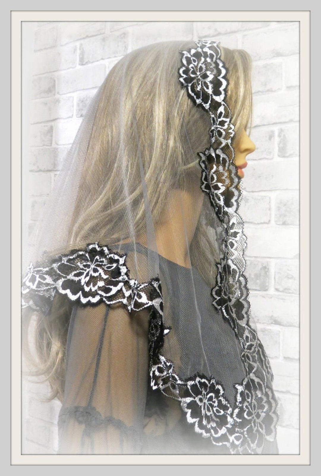 CHURCH MANTILLA - Chapel Praying Veil, Church Headcovering, Spanish ...
