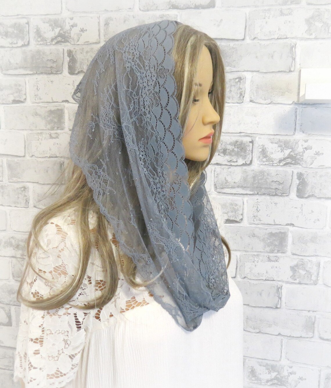 CHAPEL MANTILLA/ Lace Mantilla/ Chapel Veil/catholic Veil/lace Church ...