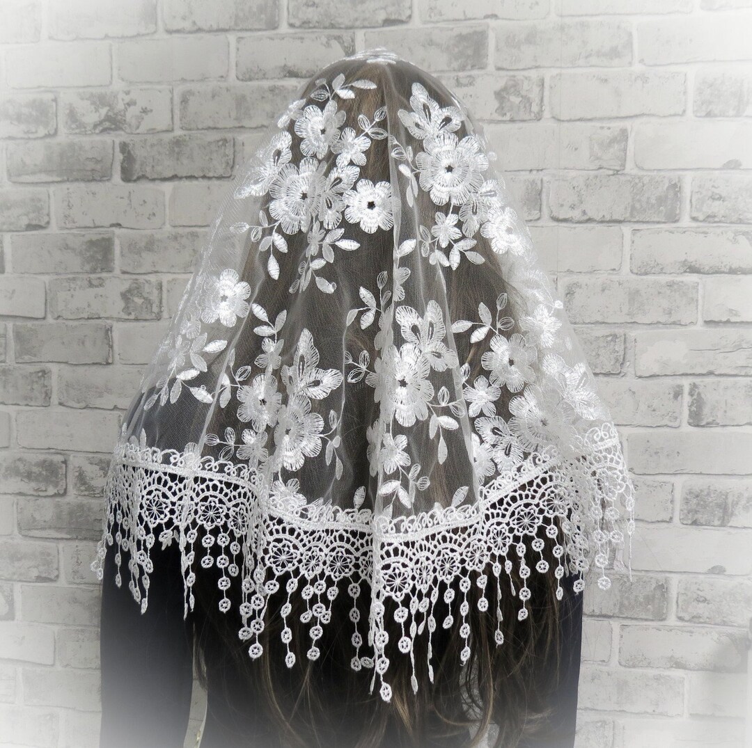 CHAPEL MANTILLA /lace Mantilla/d - Shape Mantilla Chapel Veil/ Church ...