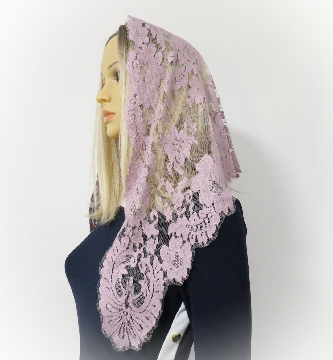 ANDRIANNA French Lace Catholic Mass Mantilla, Chapel Praying Veil - Etsy