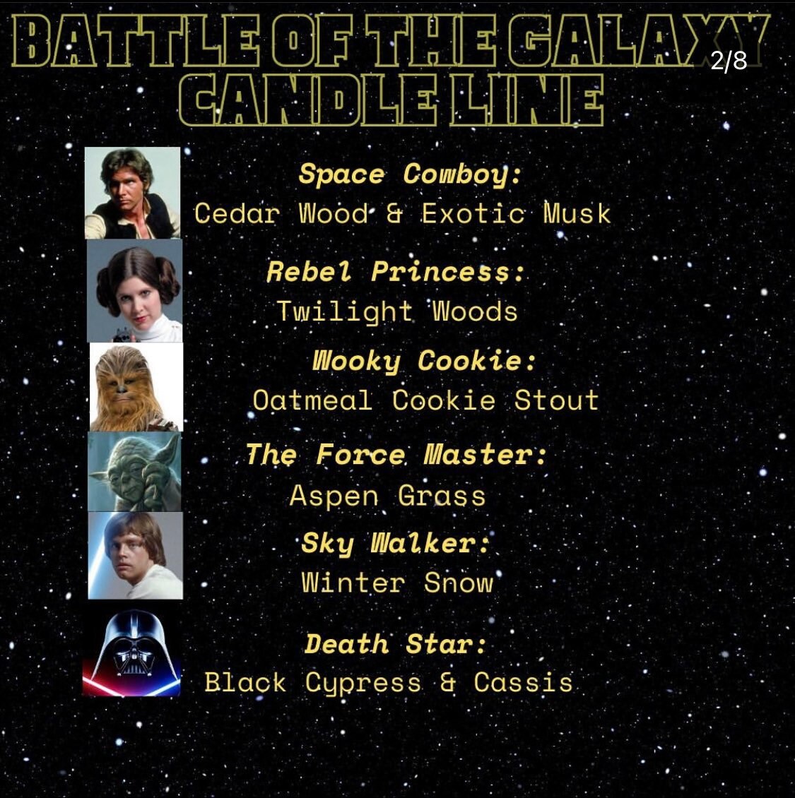 Star Wars Inspired Candle Line - All Natural Soy Wax Candles - All ...