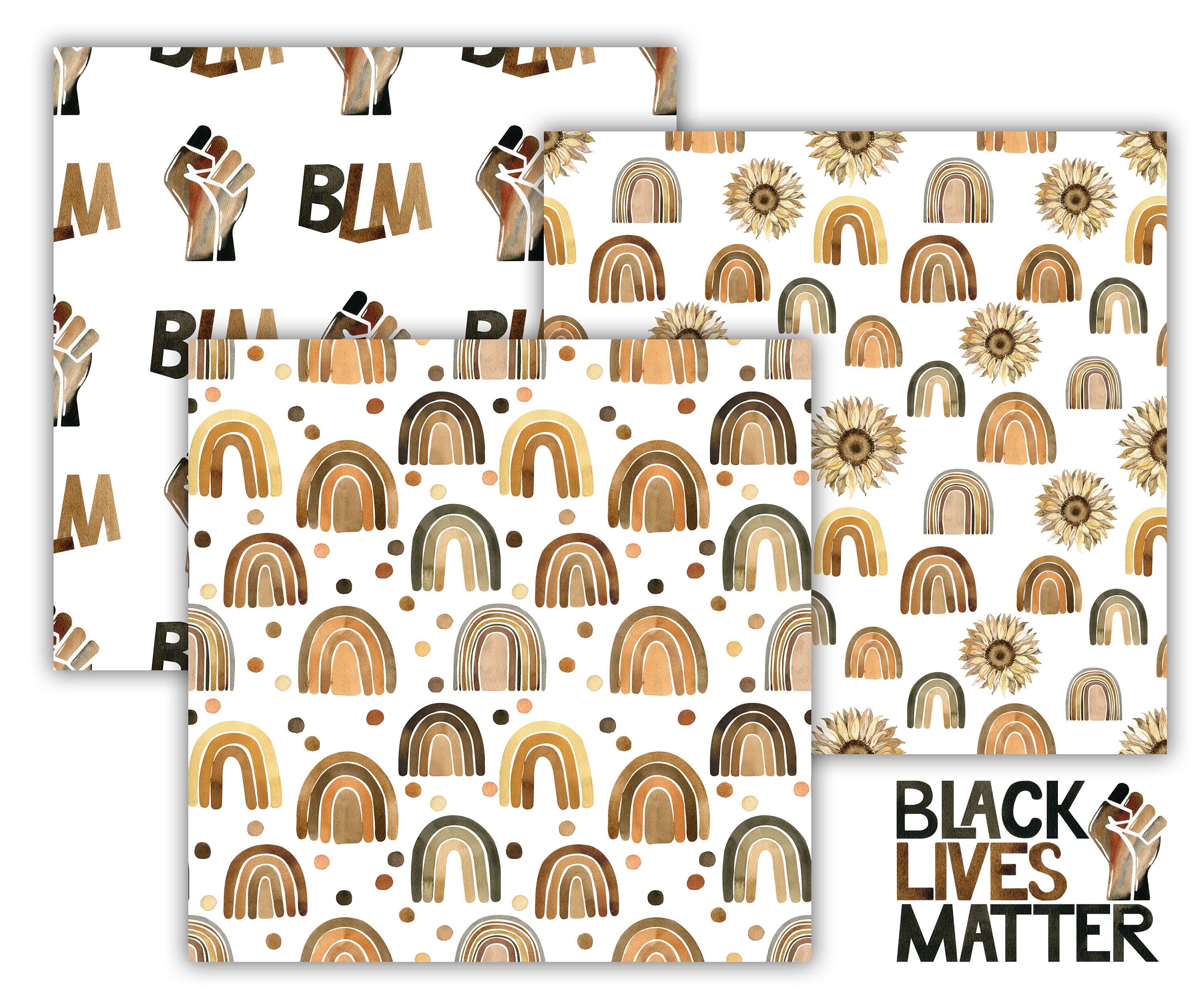 Black lives matter digital papers. Watercolor black girl | Etsy