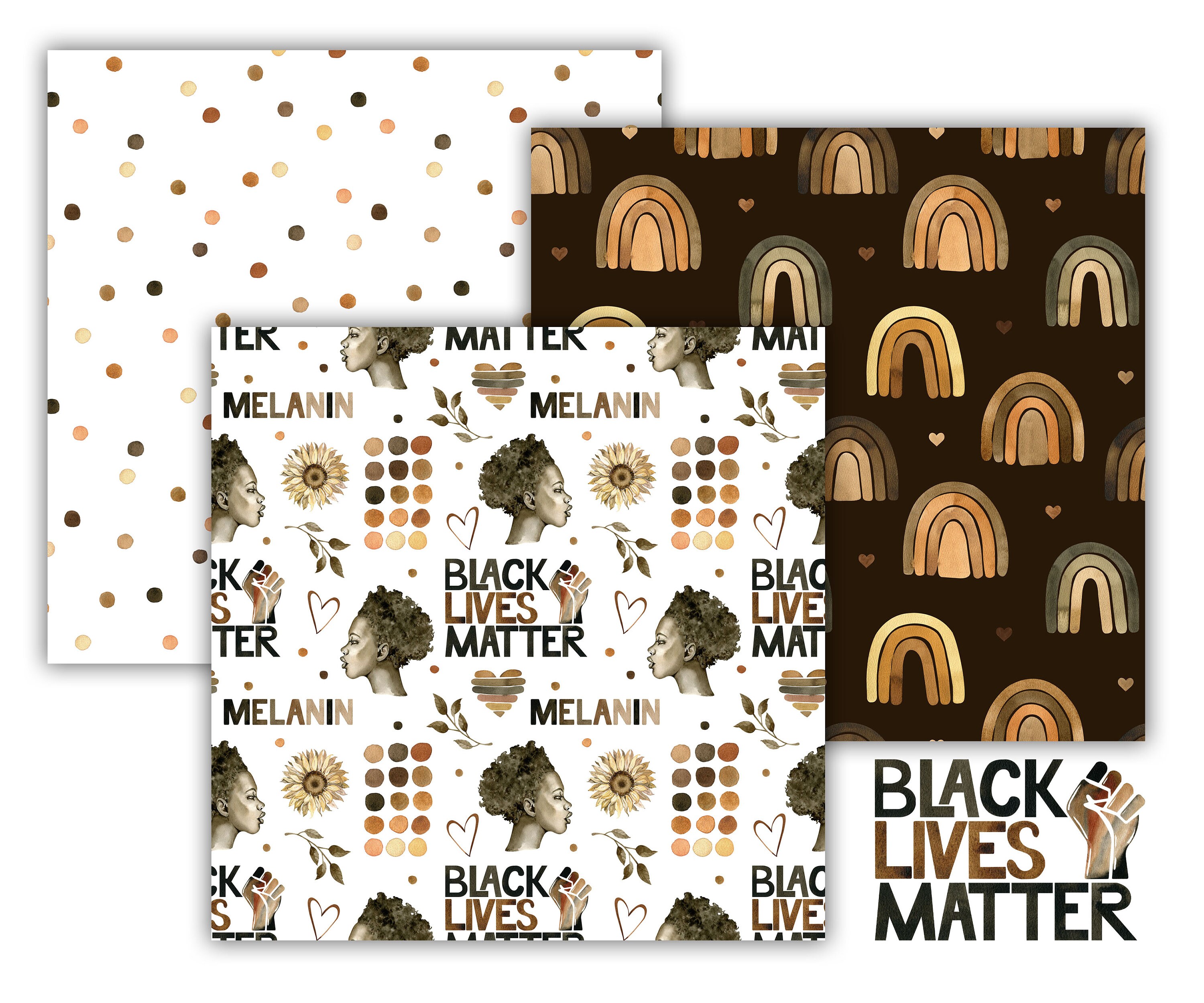 Black lives matter digital papers. Watercolor black girl | Etsy