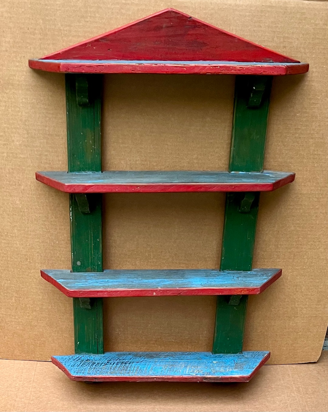 Handmade Painted Wood Shelf Colorful - Etsy