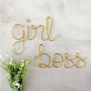 Girl Boss Sign, Wire Wall Art, Office Decor for Women, Office Wall ...