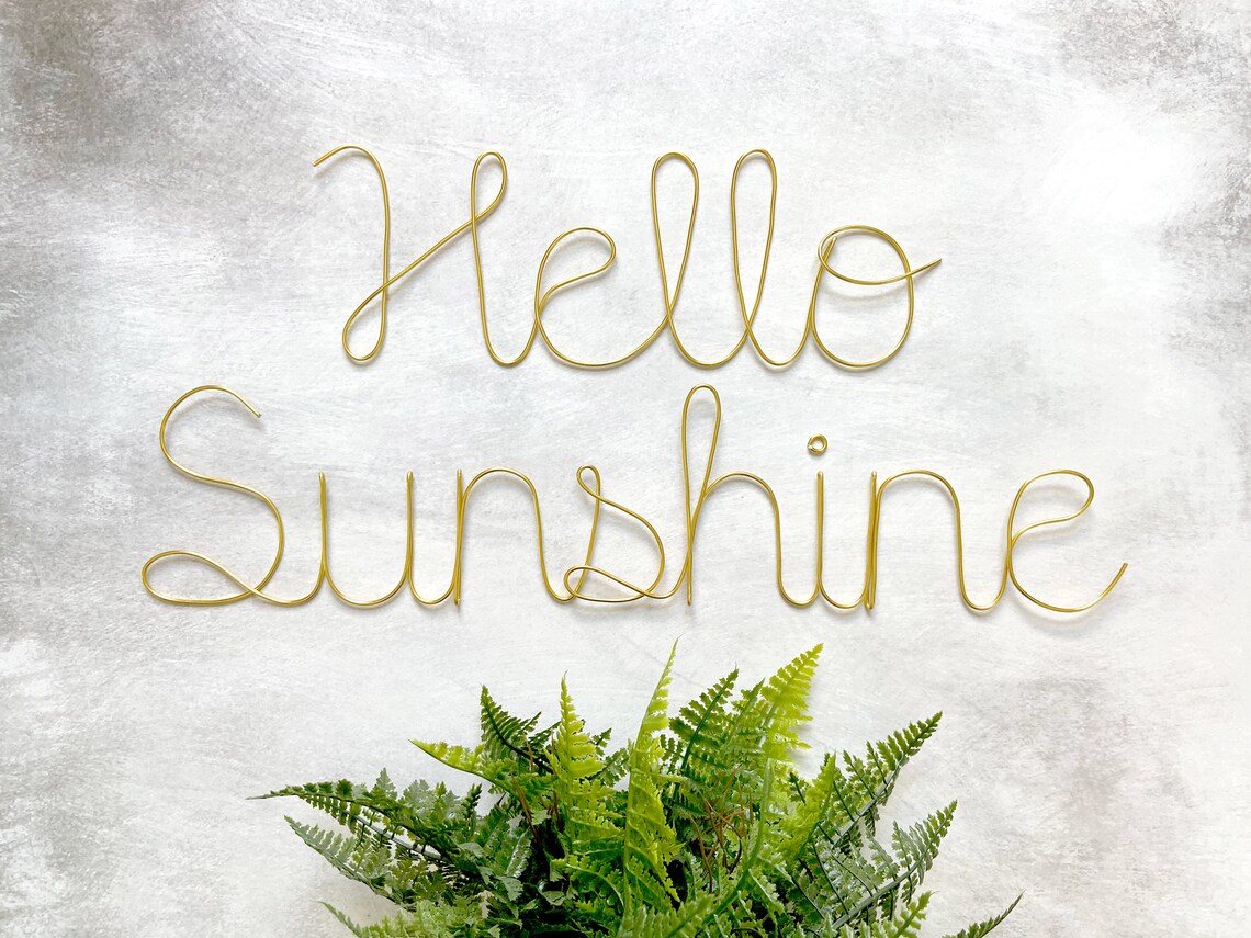 Hello Sunshine Sign Custom Wire Sign Wire Word Sign Wired | Etsy