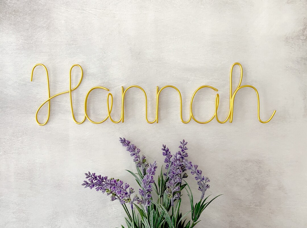 Gold Wire Name, Custom Wire Sign, Shelf Name Decor, Wired Words, Gold ...