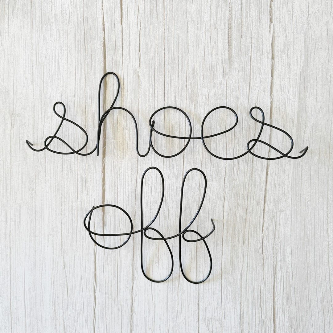 Shoes off Wire Sign – Modern Entryway Wall Decor - Etsy