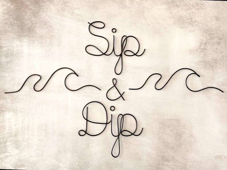 Sip and Dip Wire Wall Art: Funny Hot Tub Decor - Etsy