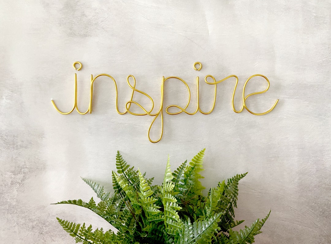 Inspire Wall Art, Inspire Sign, Wire Wall Art, Home Office Decor ...