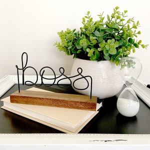 Boss Sign, Office Decor for Womens Desk, Hustle Decor, Desk Sign, Desk ...