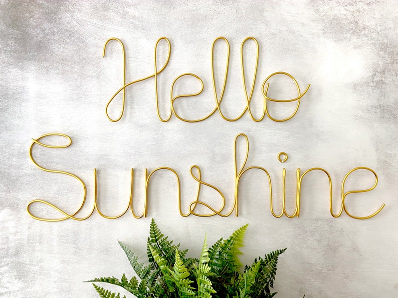 Hello Sunshine Sign Custom Wire Sign Wire Word Sign Wired - Etsy