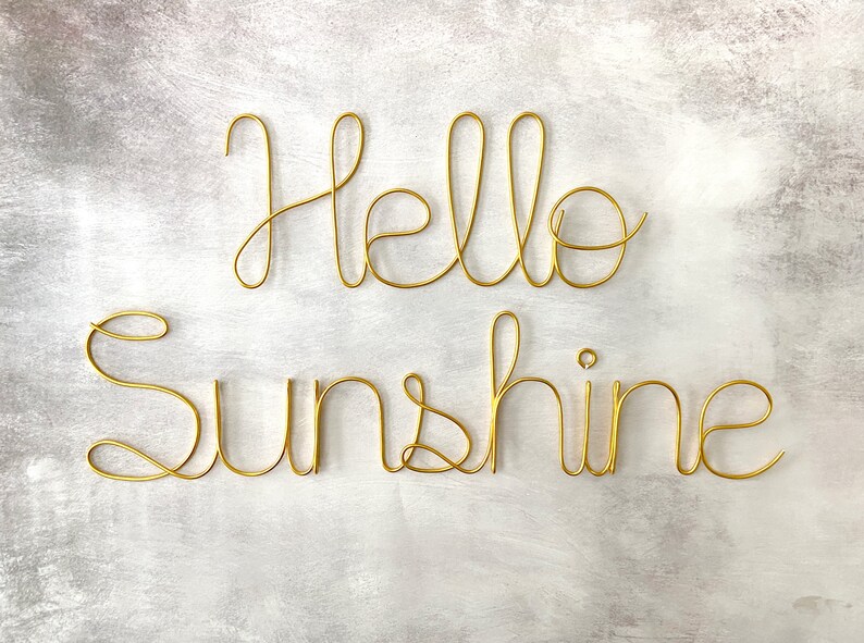 Hello Sunshine Sign Custom Wire Sign Wire Word Sign Wired - Etsy