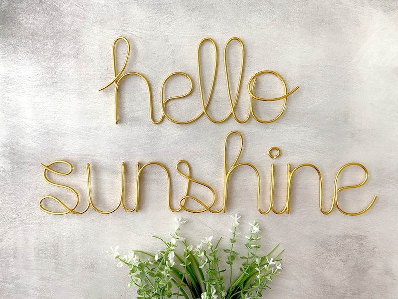 Hello Sunshine Wire Sign: Metal Word Art, Bedroom Decor - Etsy Israel