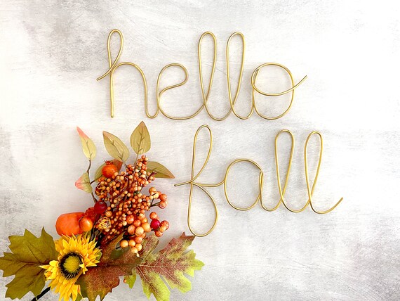 Hello Fall Wire Wall Art Hello Fall Sign Wire Word Sign - Etsy