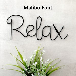 Wire Word Relax Sign, Relax Wire Sign, Metal Word Art, Wire Word Art ...