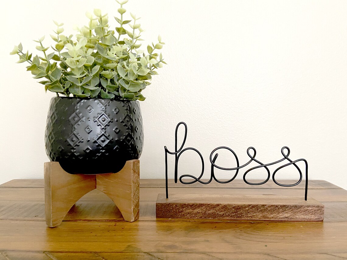 Boss Sign Office Decor for Womens Desk Hustle Decor Desk - Etsy