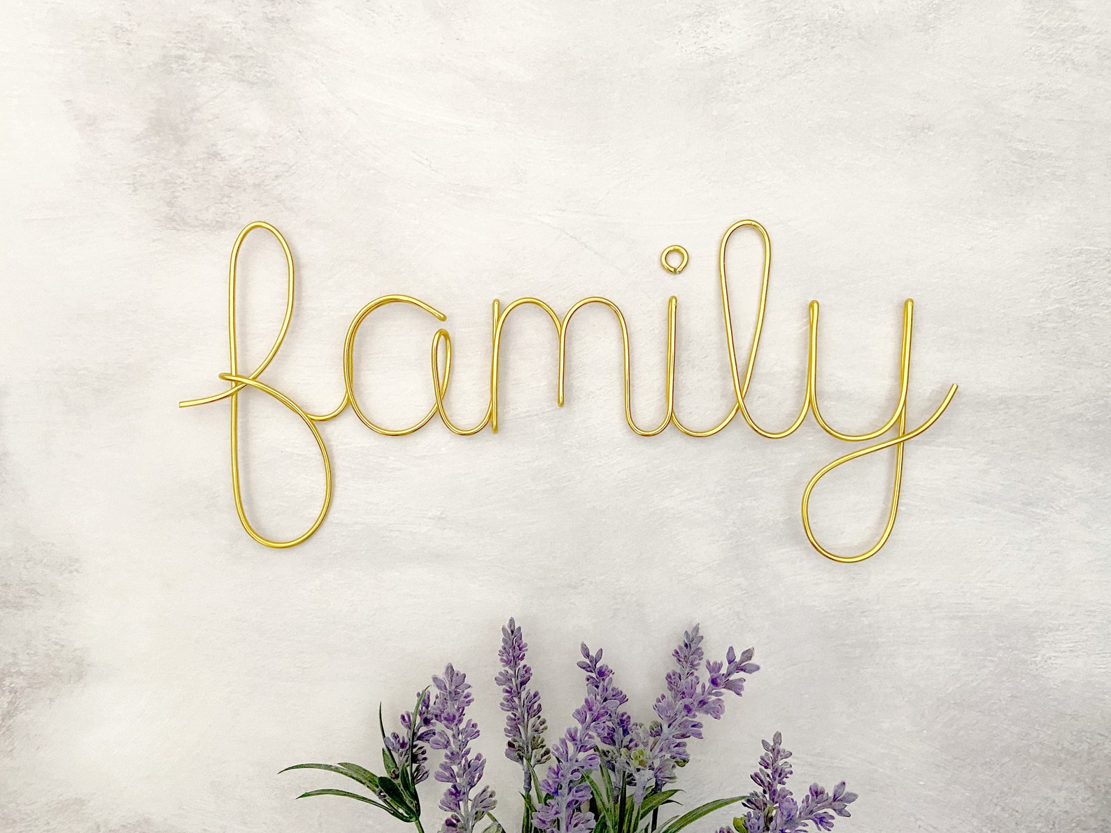 Family Script Word Sign Family Sign With Hearts Wire Word - Etsy