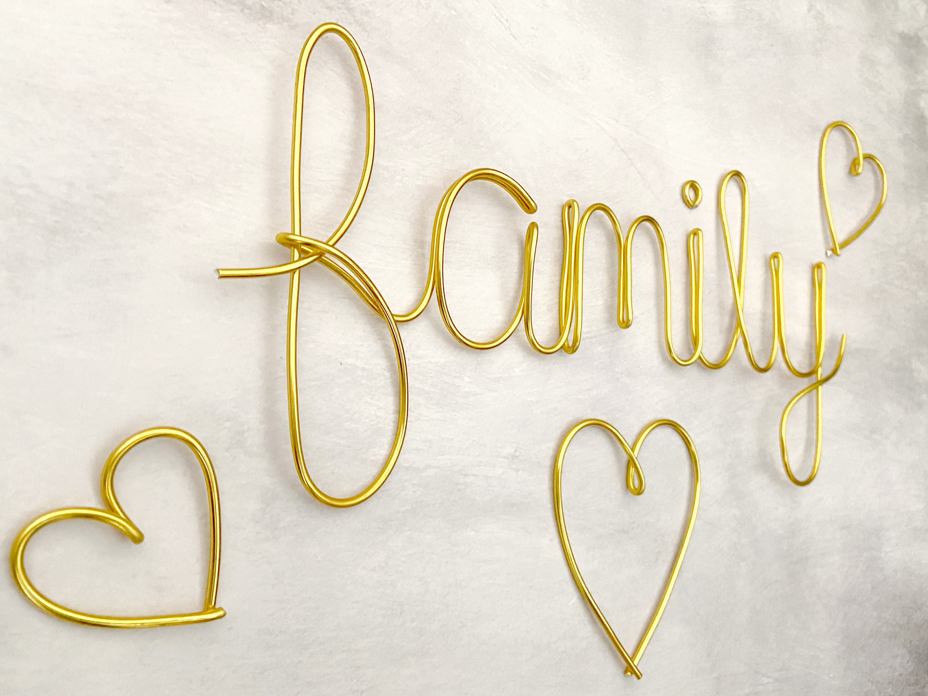Family Script Word Sign Family Sign With Hearts Wire Word - Etsy