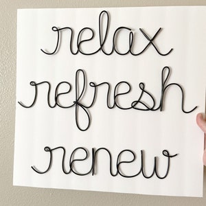 Relax Refresh Renew Spa Decor for Walls Spa Bathroom Decor - Etsy