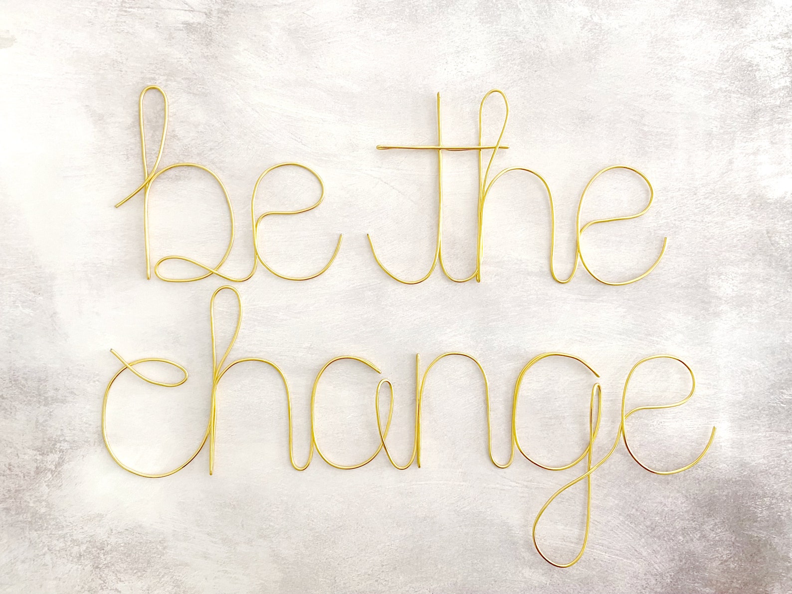 Be the Change Sign Motivational Signs Word Wall Art Gold | Etsy