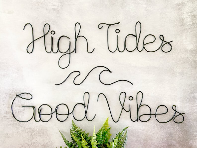 High Tides Good Vibes Sign Wave Wall Art Beach Wall Decor - Etsy