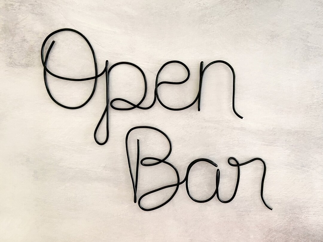 Open Bar Sign, Bar Decor for Home Bar, Bar Cart Sign, Basement Bar ...