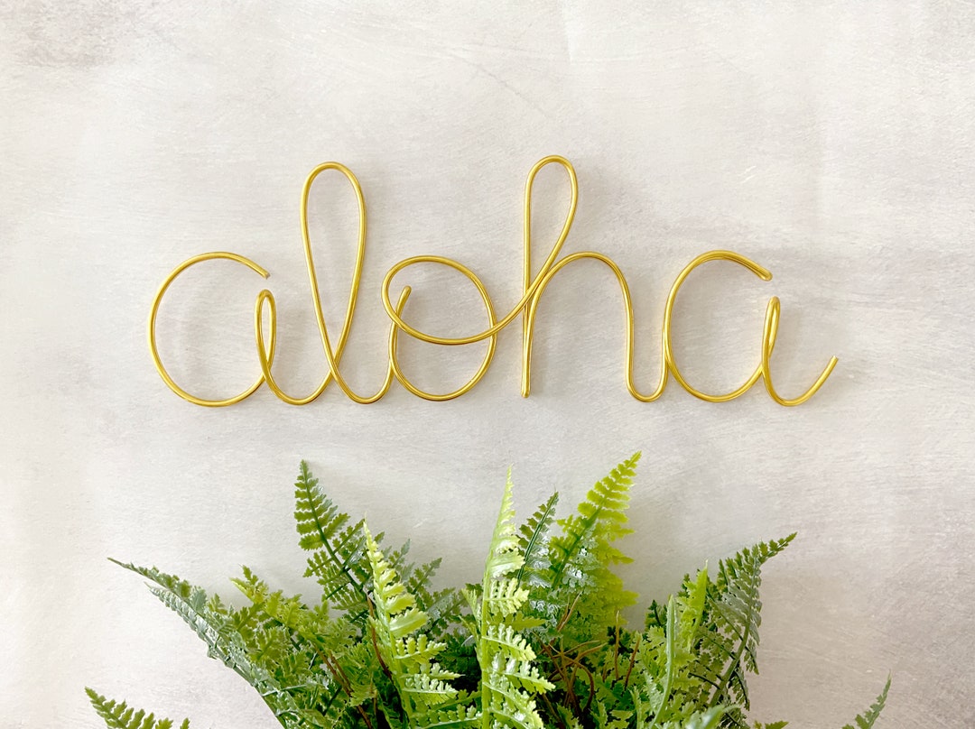 Aloha Sign, Tropical Sign, Beach Sign Metal, Entryway Decor, Wire Word ...