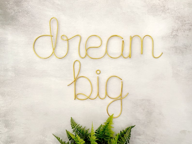 Dream Big Wire Sign Wire Word Wall Art Wire Script Art - Etsy