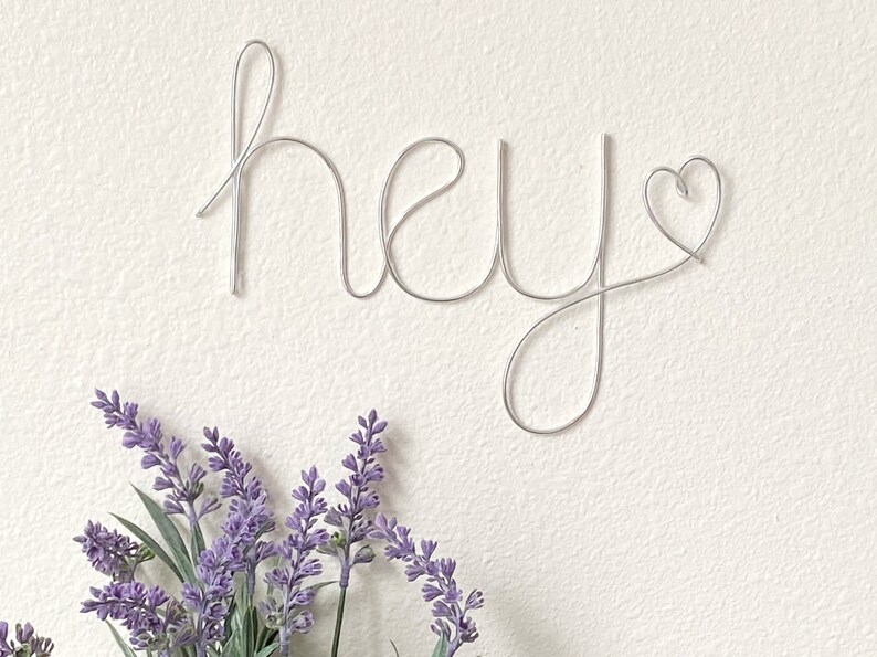 Hey Sign Wire Words Hey Home Entrance Decor Wire Script - Etsy