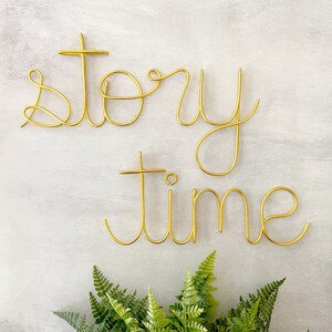 Story Time Sign, Wire Word Wall Art, Boho Nursery, Playroom Wall Decor ...