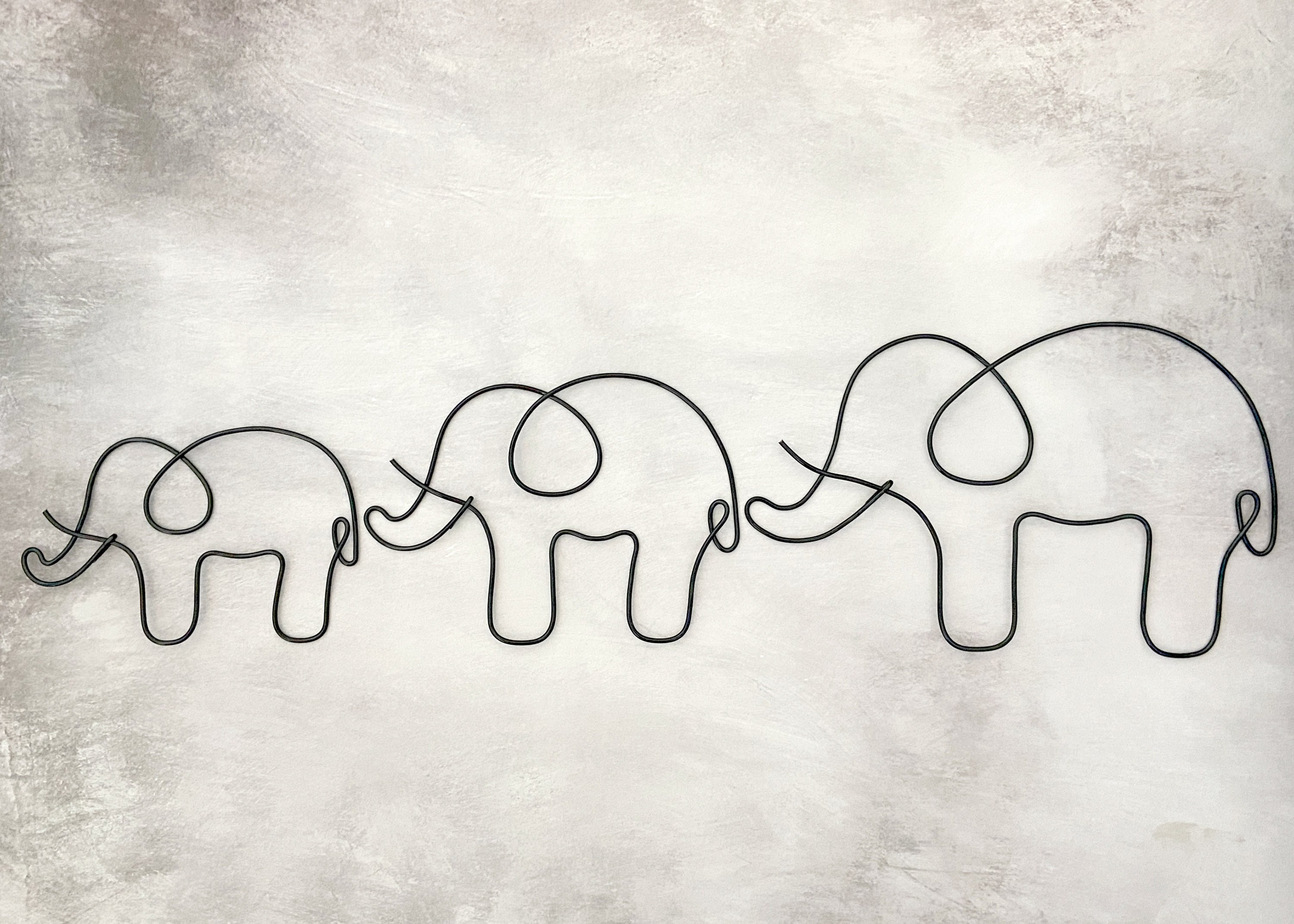 Wire Elephant Family Wall Art: Jungle Nursery Decor, Set of 3 - Etsy