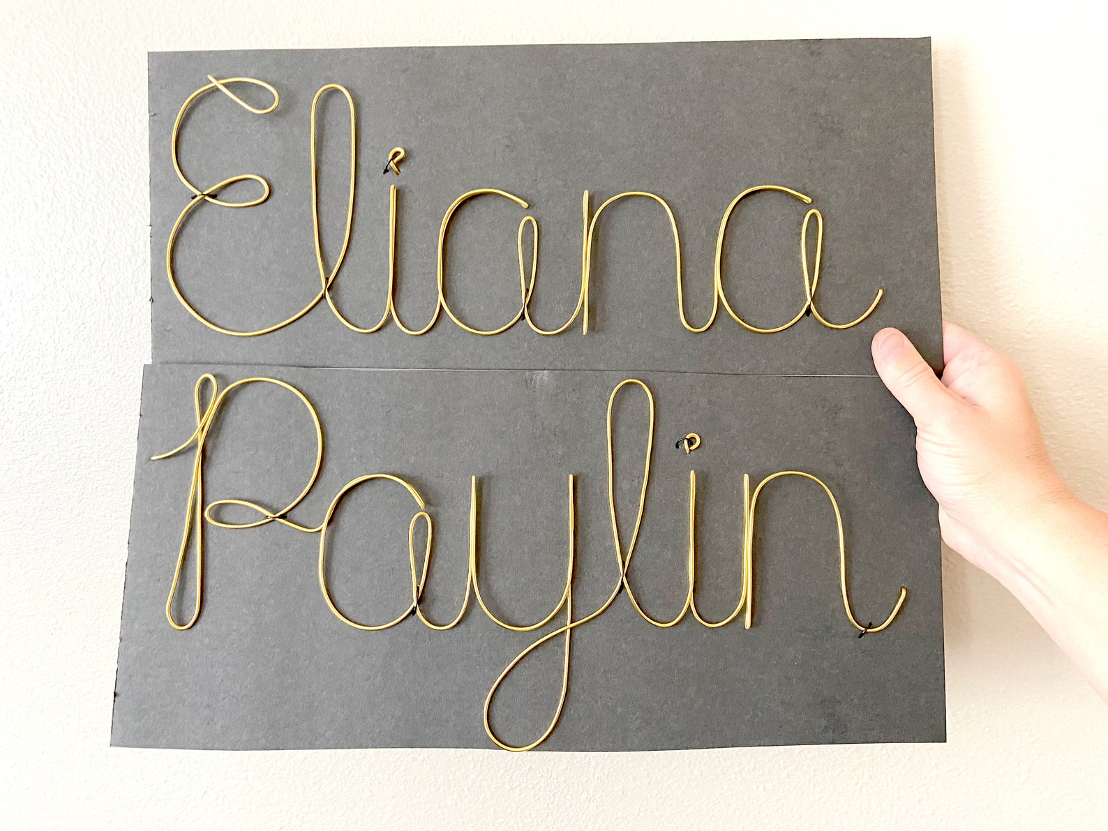 Gold Wire Name Custom Wire Sign Shelf Name Decor Wired | Etsy