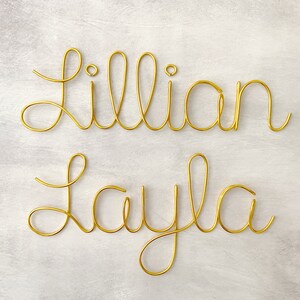 Gold Wire Name Custom Wire Sign Shelf Name Decor Wired - Etsy