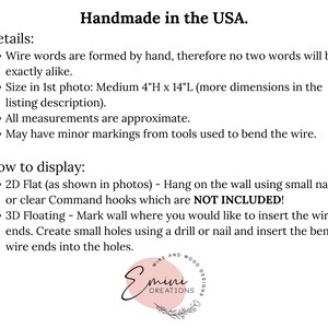 Family Script Word Sign, Family Sign With Hearts, Wire Word Sign, Wired ...