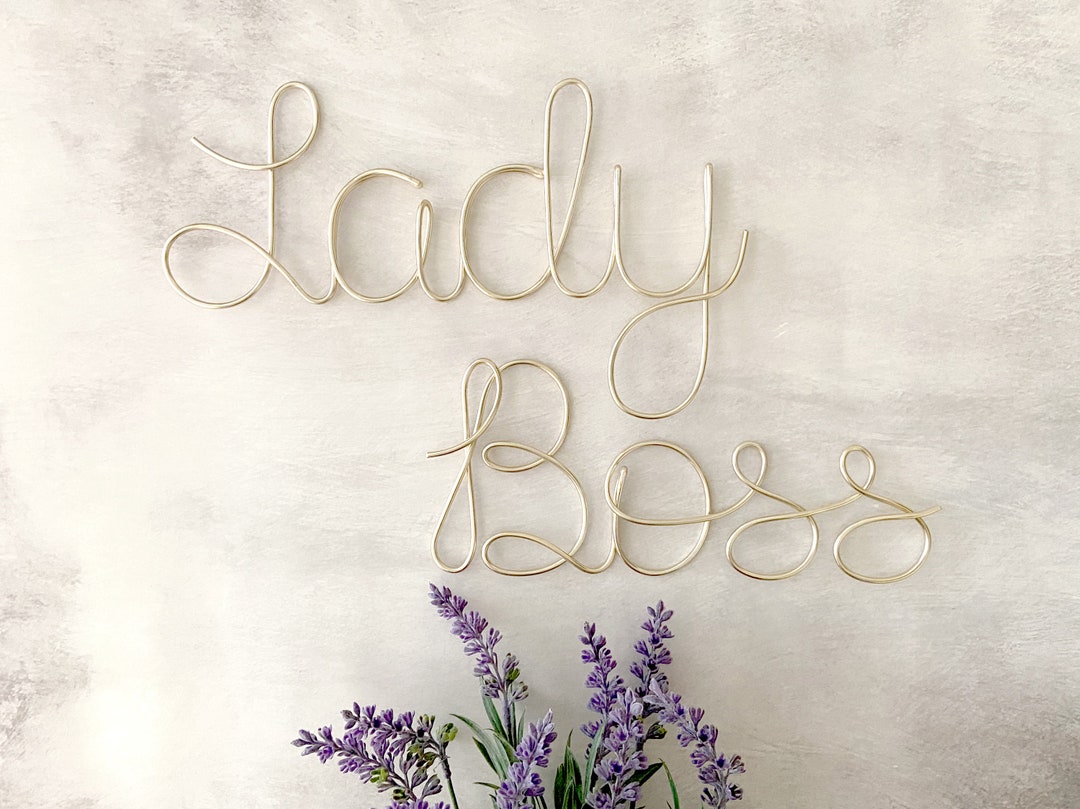 Lady Boss Sign, Wire Wall Art, Office Decor for Women, Office Wall ...
