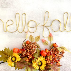 Hello Fall Wire Wall Art, Hello Fall Sign, Wire Word Sign, Fall Sign ...