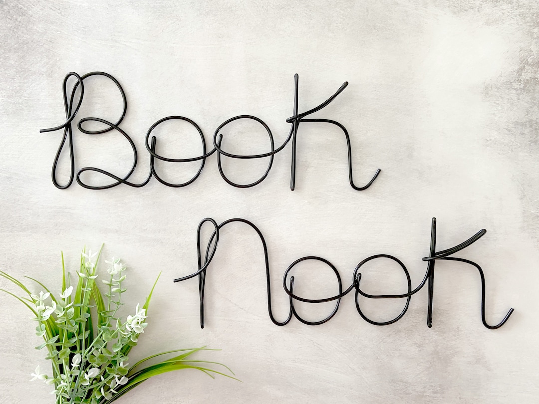 Book Nook Sign, Story Time Sign, Wire Word Wall Art, Book Space Decor ...