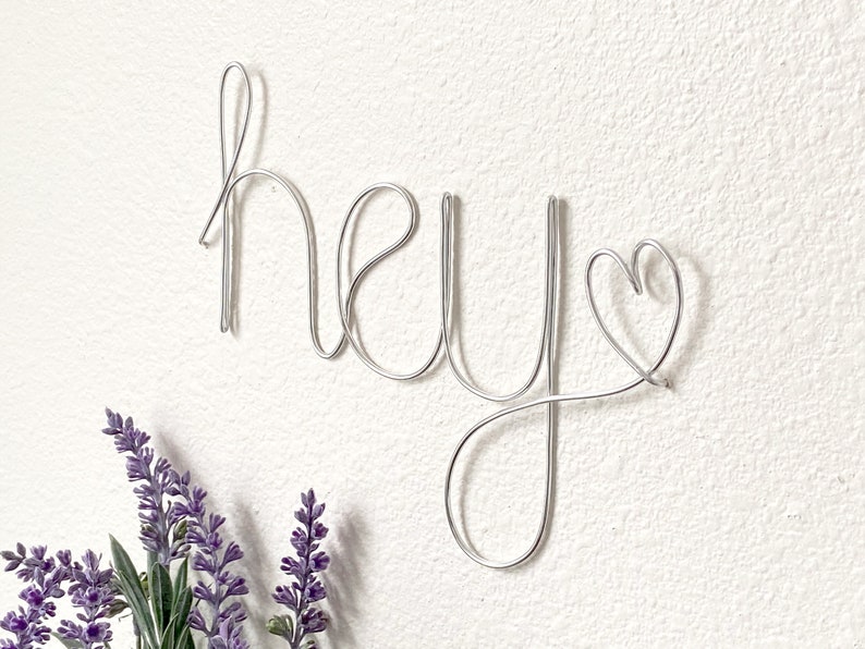 Hey Sign Wire Words Hey Home Entrance Decor Wire Script - Etsy