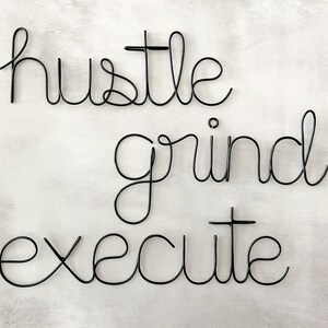 Hustle Grind Execute, Office Decor, Entrepreneur Decor, Modern Office ...