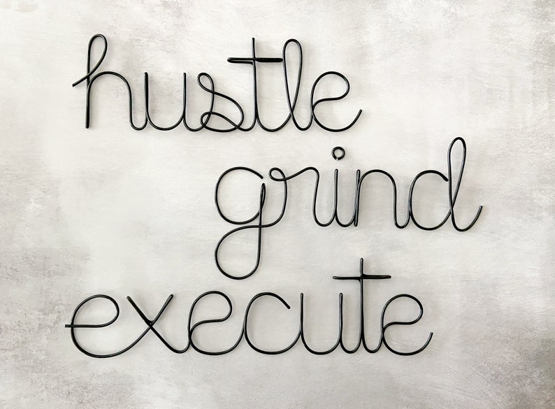 Hustle Grind Execute, Office Decor, Entrepreneur Decor, Modern Office ...