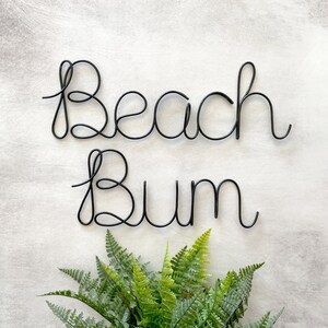 Beach Bum Sign, Wire Words, Beach Wall Decor, Wire Wall Art, Coastal ...