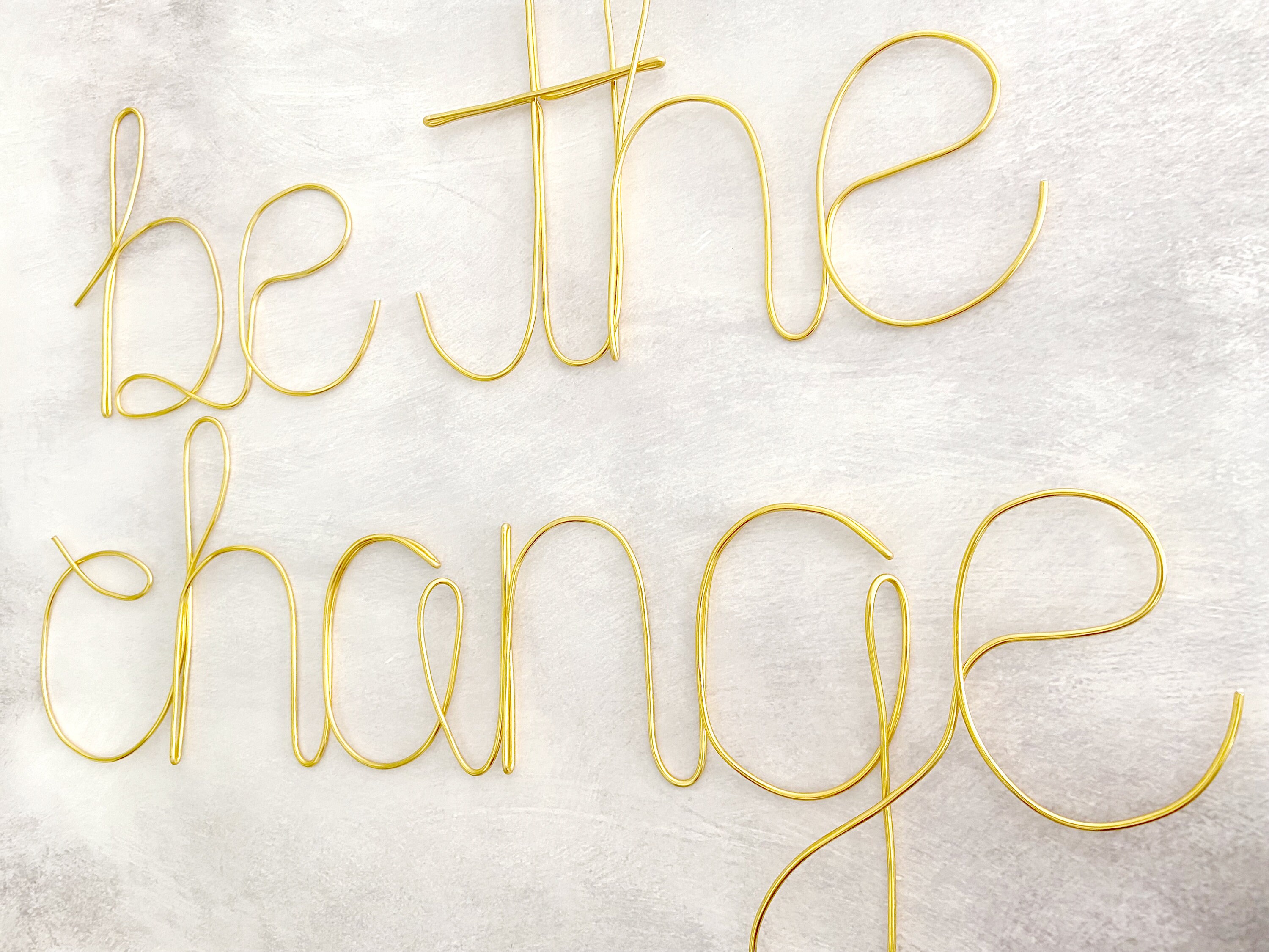 Be the Change Sign Motivational Signs Word Wall Art Gold | Etsy