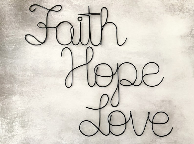 Faith Hope Love Wire Word Art Inspirational Signs Wire Wall - Etsy