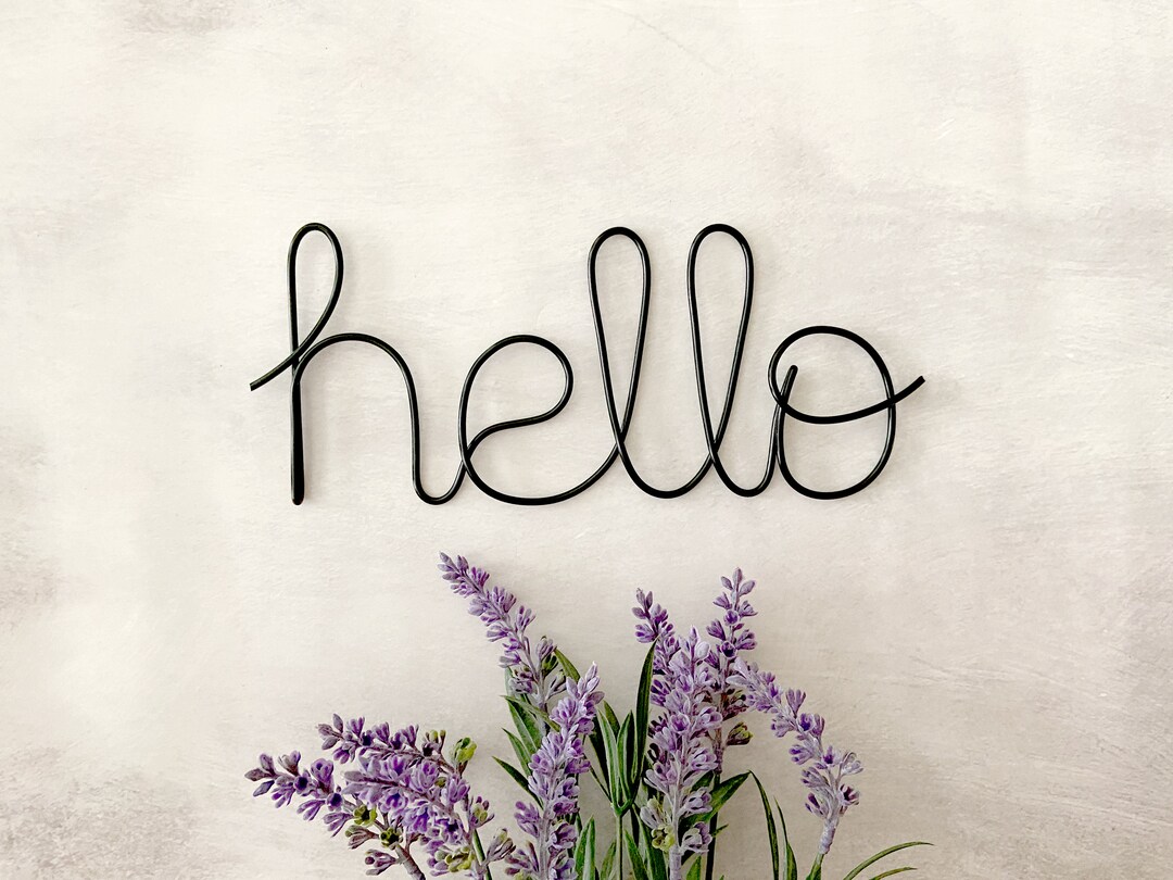 Hello Wire Sign Metal, Hello Word Wire Sign, Hello Wire Wall Art Sign ...