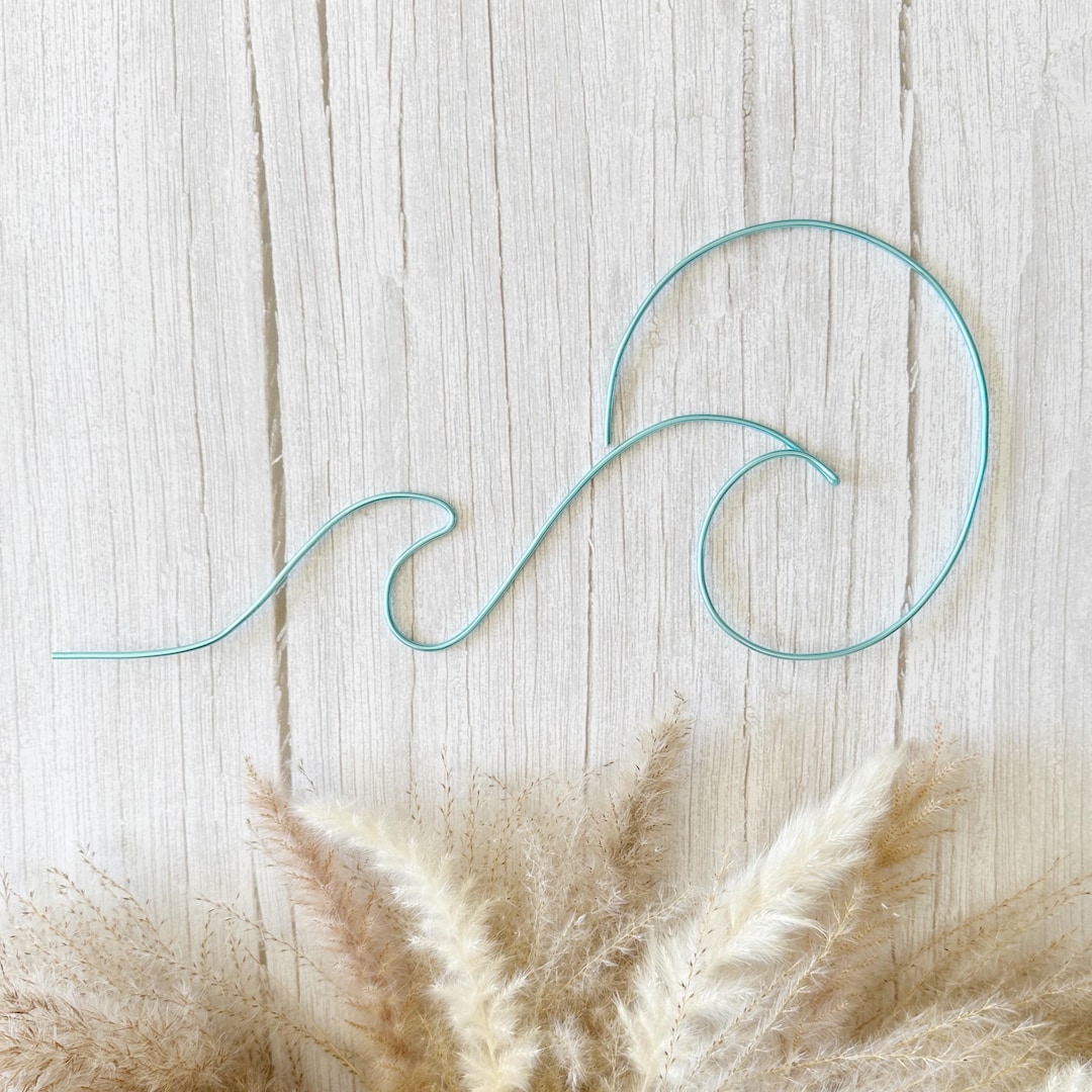 Minimalist Turquoise Wire Wave Wall Art: Coastal Sun Decor - Etsy
