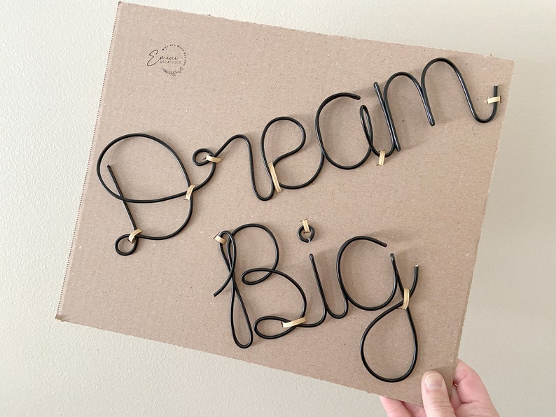 Dream Big Wire Sign Wire Word Wall Art Wire Script Art - Etsy