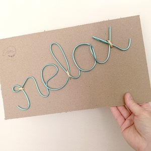 Wire Word Relax Sign, Relax Wire Sign, Metal Word Art, Wire Word Art ...