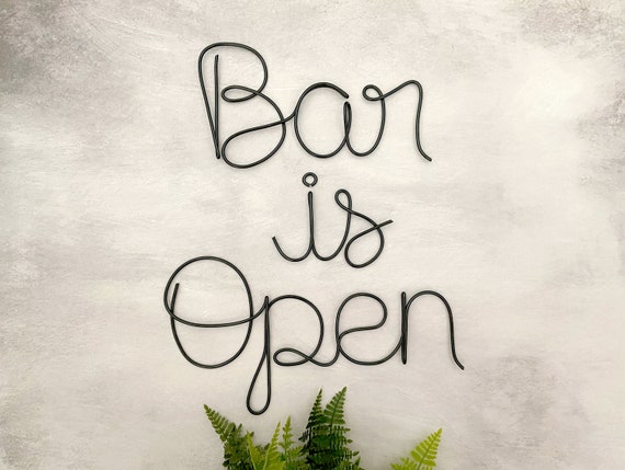 Bar is Open Sign Bar Decor for Home Bar Man Cave Decor Bar | Etsy